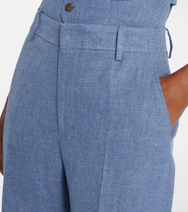 Polo Ralph Lauren Linen And Cotton Twill Wide-leg Pants