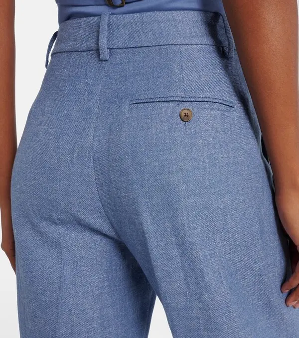 Polo Ralph Lauren Linen And Cotton Twill Wide-leg Pants