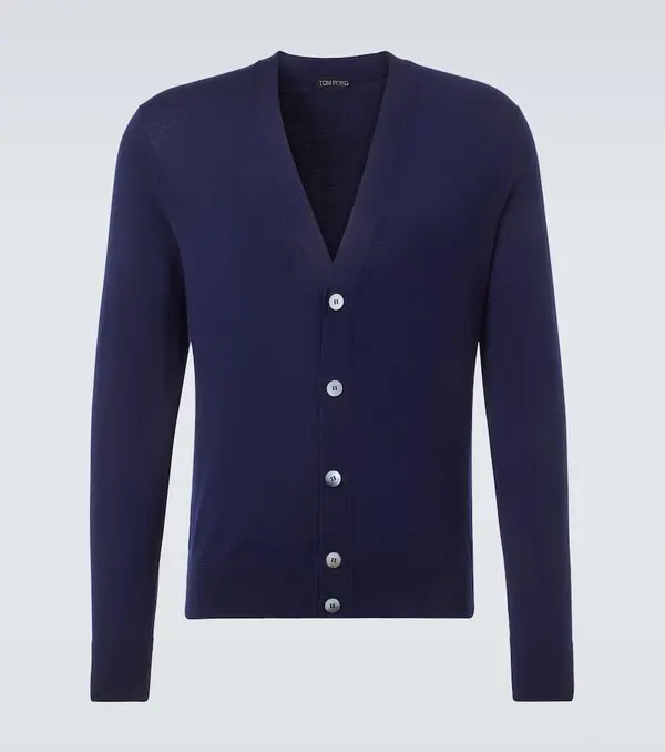 TOM FORD Wool Cardigan - Blue