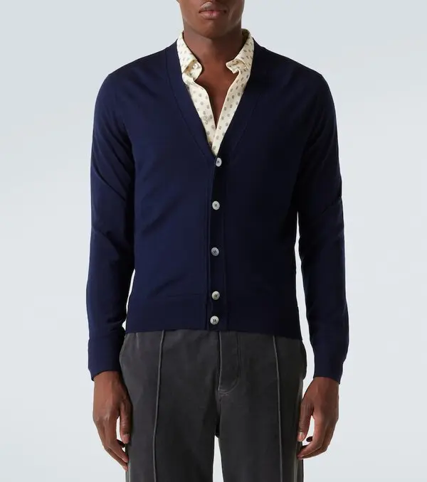 TOM FORD Wool Cardigan - Blue