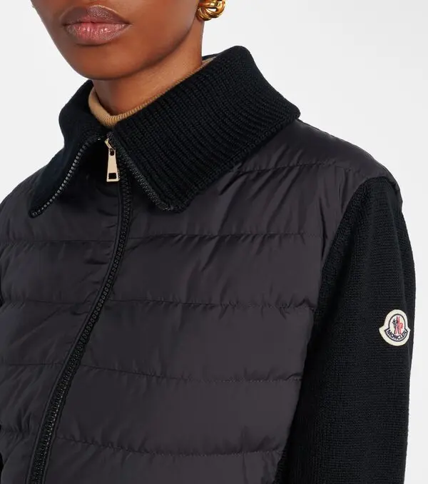 Moncler Down-paneled Virgin Wool Cardigan