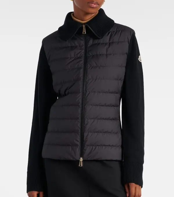 Moncler Down-paneled Virgin Wool Cardigan