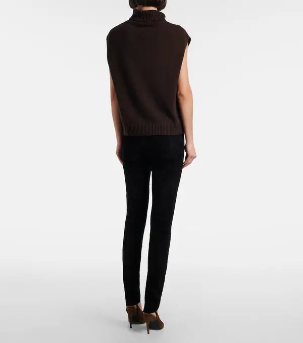 Stouls Carolyn Mid-rise Suede Leggings - Black
