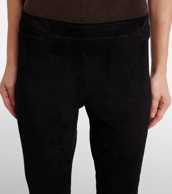 Stouls Carolyn Mid-rise Suede Leggings - Black