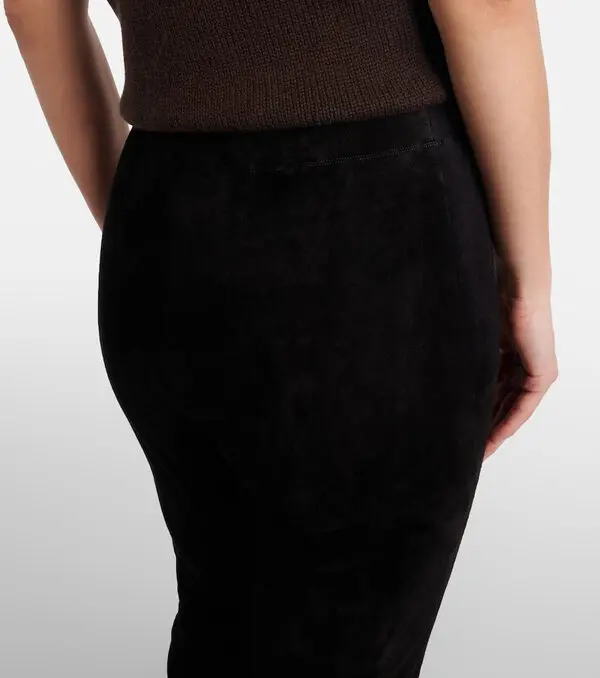 Stouls Carolyn Mid-rise Suede Leggings - Black