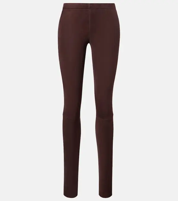 Stouls Carolyn Mid-rise Suede Leggings - Brown