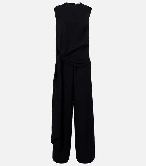 Alaïa Tie Gathered Jersey Jumpsuit - Black