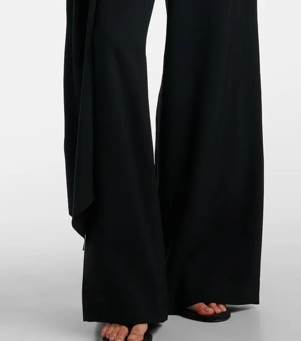 Alaïa Tie Gathered Jersey Jumpsuit - Black