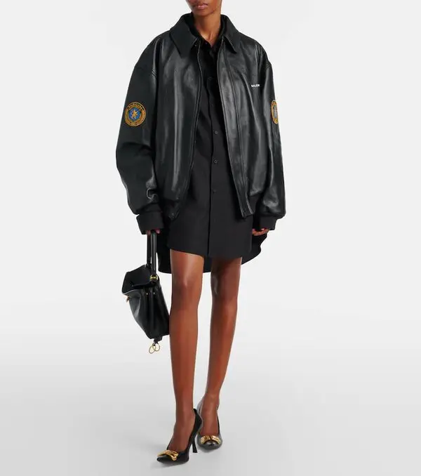 Balenciaga Taxi Leather Jacket In Black - 40% Off | Editorialist