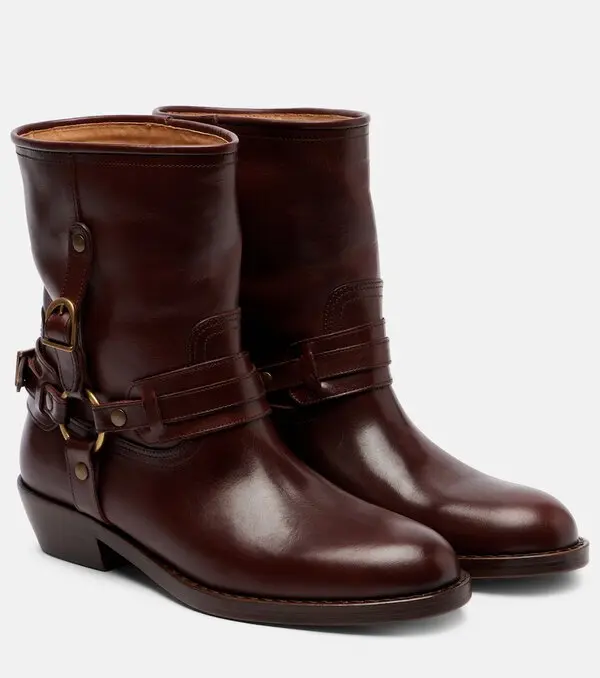 Isabel Marant Étoile Ildred 35 Buckled Leather Ankle Boots - Brown