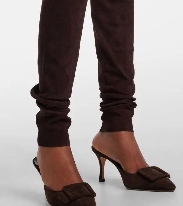 Stouls Carolyn Mid-rise Suede Leggings - Brown