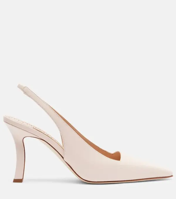 Manolo Blahnik Moiramu Leather Slingback Pumps