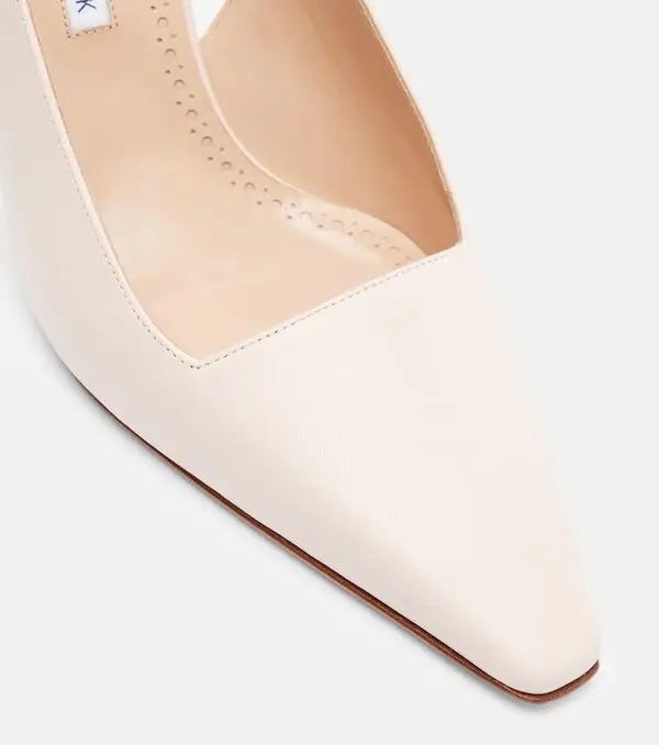 Manolo Blahnik Moiramu Leather Slingback Pumps