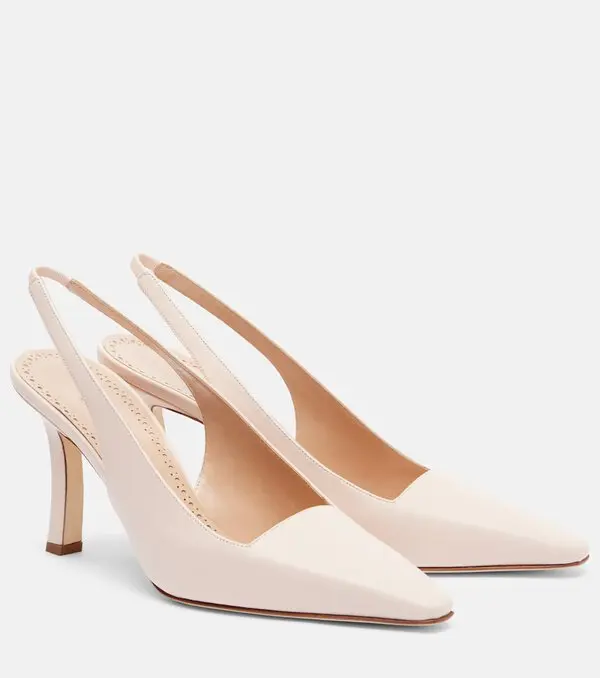 Manolo Blahnik Moiramu Leather Slingback Pumps - Pink