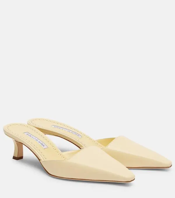 Manolo Blahnik Moiramu Leather Mules
