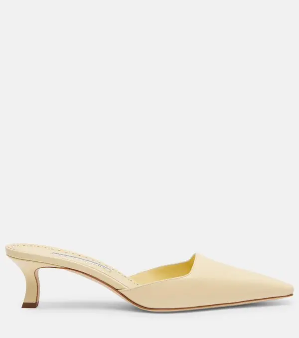 Manolo Blahnik Moiramu Leather Mules