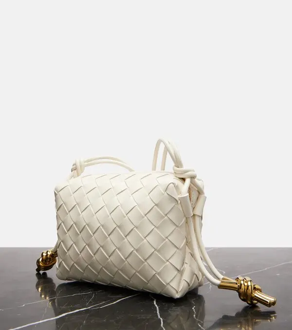Bottega Veneta Loop Mini Leather Crossbody Bag - White