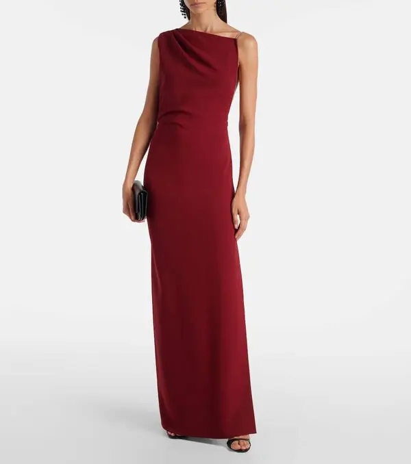 Max Mara Draped Maxi Dress - Red