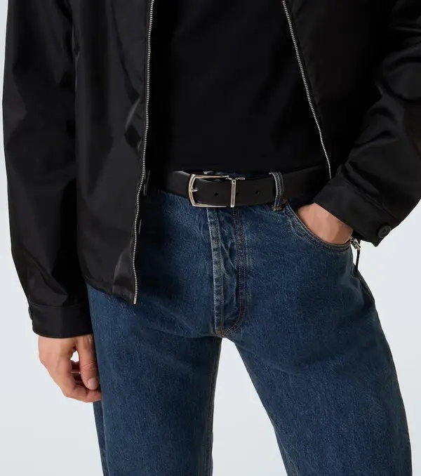 Prada Reversible Saffiano And Leather Belt