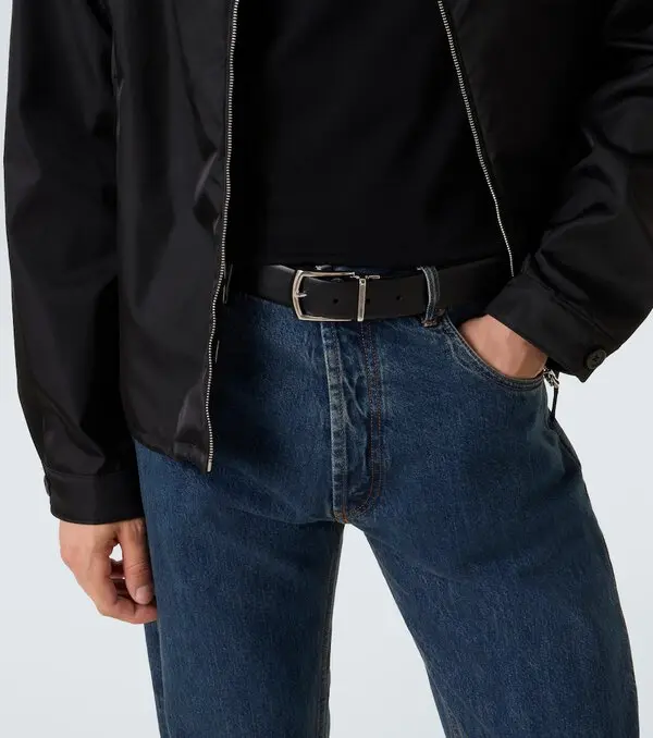 Prada Reversible Saffiano And Leather Belt