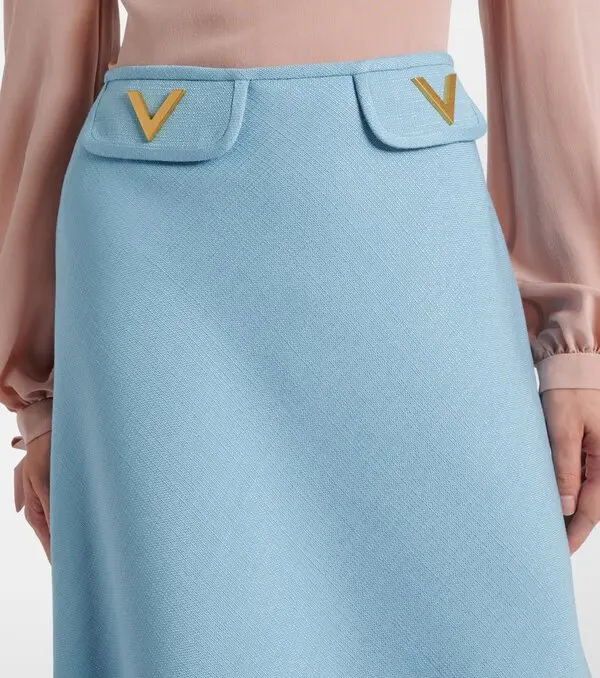 Valentino Garavani Vlogo Canvas Midi Skirt