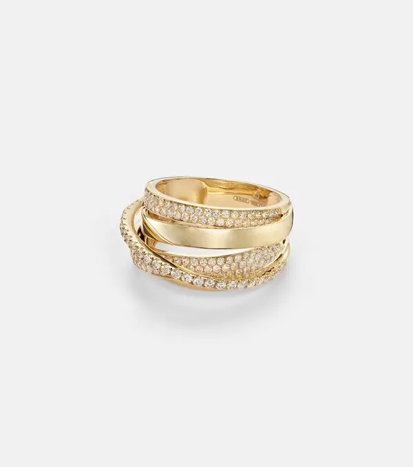 Shay Jewelry Orbit 18kt Yellow Diamond Ring - Gold