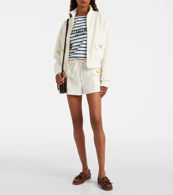 Valentino Garavani Logo Jersey Zip-up Sweatshirt