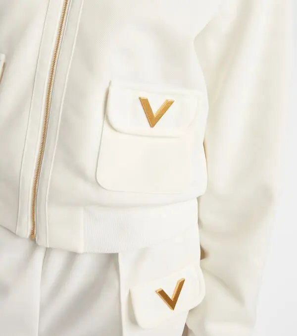 Valentino Garavani Logo Jersey Zip-up Sweatshirt