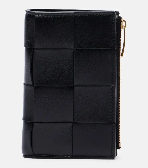 Bottega Veneta Cassette Medium Leather Bifold Wallet - Black