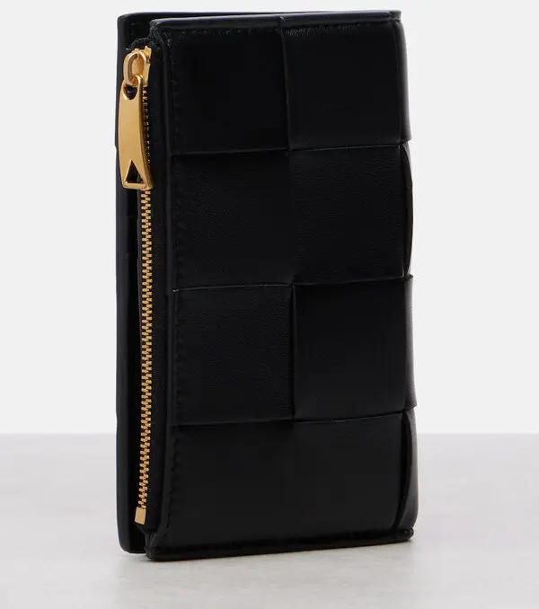 Bottega Veneta Cassette Medium Leather Bifold Wallet - Black