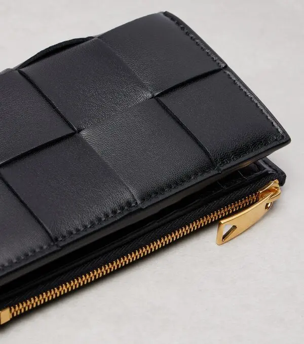 Bottega Veneta Cassette Medium Leather Bifold Wallet - Black