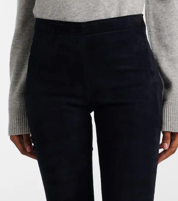 Stouls Carolyn Mid-rise Suede Leggings - Blue