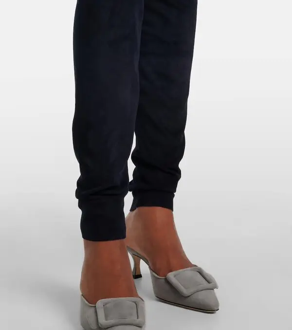 Stouls Carolyn Mid-rise Suede Leggings - Blue