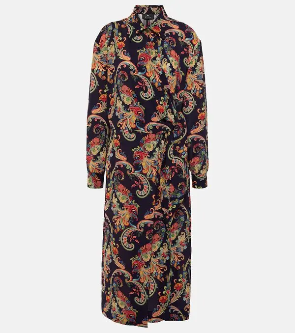 Etro Paisley Shirt Dress - Blue
