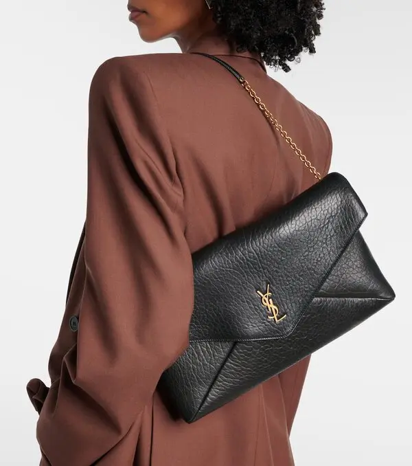 Saint Laurent Cassandre Xxl Leather Shoulder Bag - Black