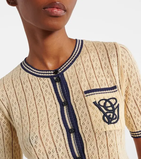Valentino Garavani Cable-knit Linen-blend Cardigan
