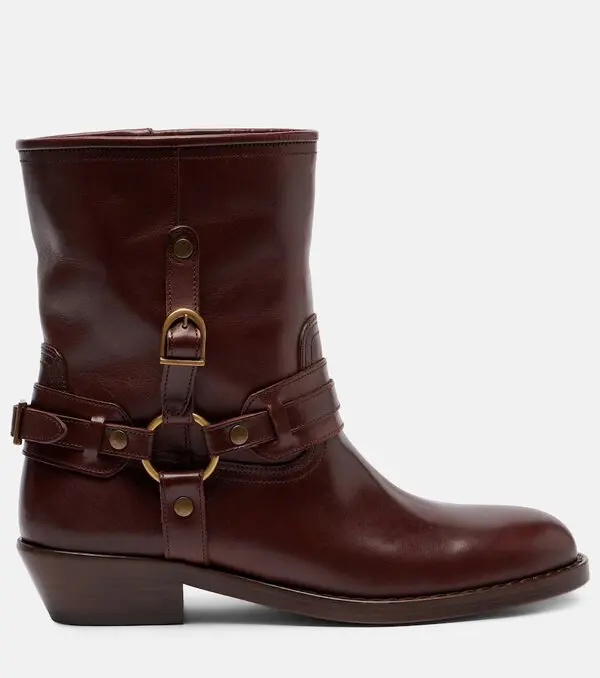 Isabel Marant Étoile Ildred" Leather Ankle Boots - Brown