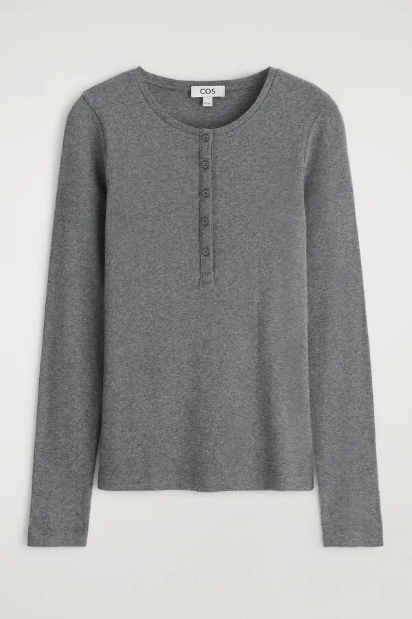 Cos Long-sleeved Henley Top