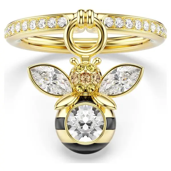 SWAROVSKI Idyllia Motif Heart Lock Ring With Crystal Embellishments - Multicolored