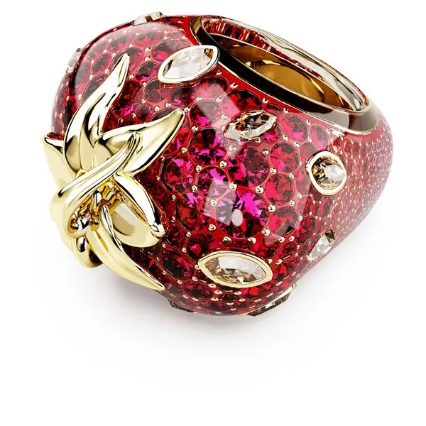 SWAROVSKI Idyllia Motif Heart Padlock Ring - Red