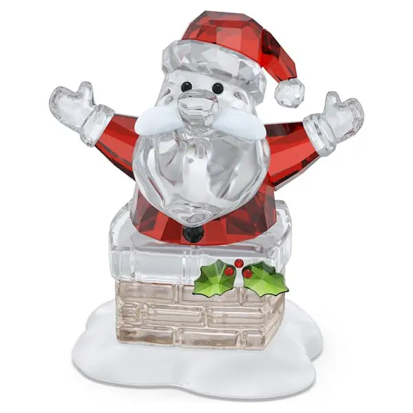 SWAROVSKI Holiday Cheers Santa Claus And Chimney - Red