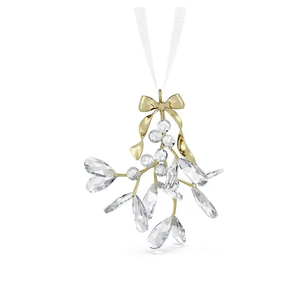 SWAROVSKI Holiday Magic Mistletoe Ornament - Gold Tone