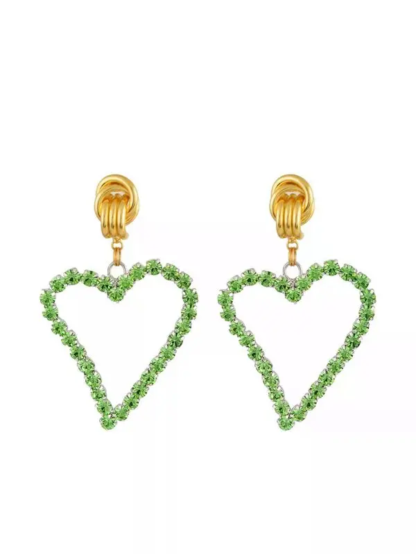 Mayol Heart-shaped Drop Earrings - Green