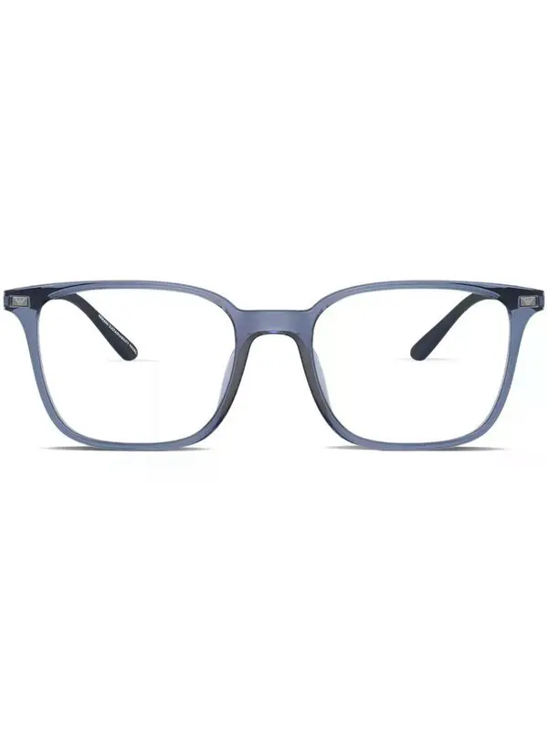Emporio Armani Rectangle Frame Glasses - Blue
