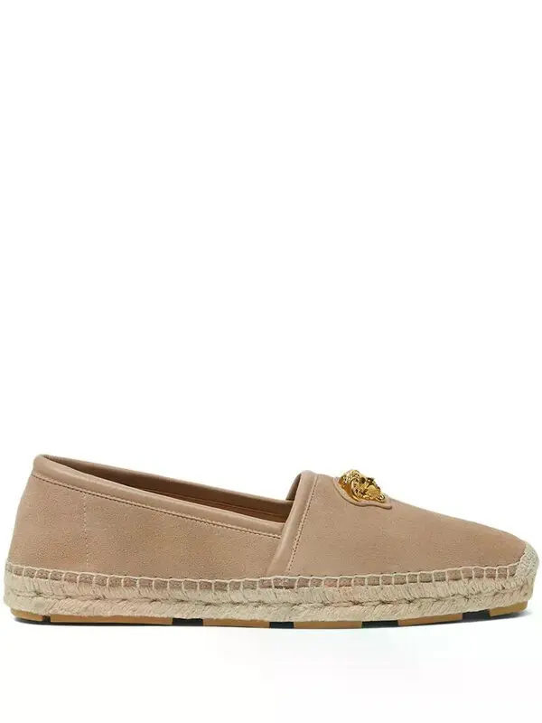 Versace La Medusa Suede Slippers - Brown
