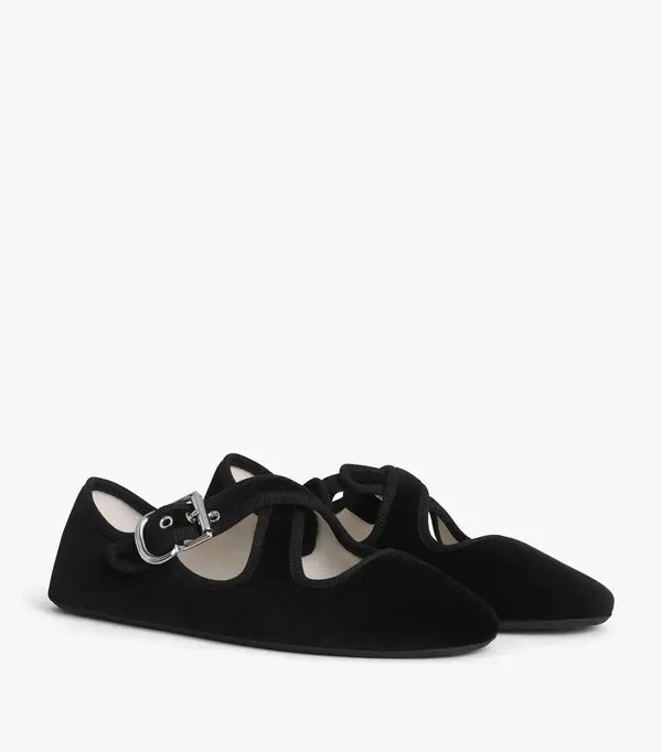 Alaïa Suede Criss-cross Ballet Flats