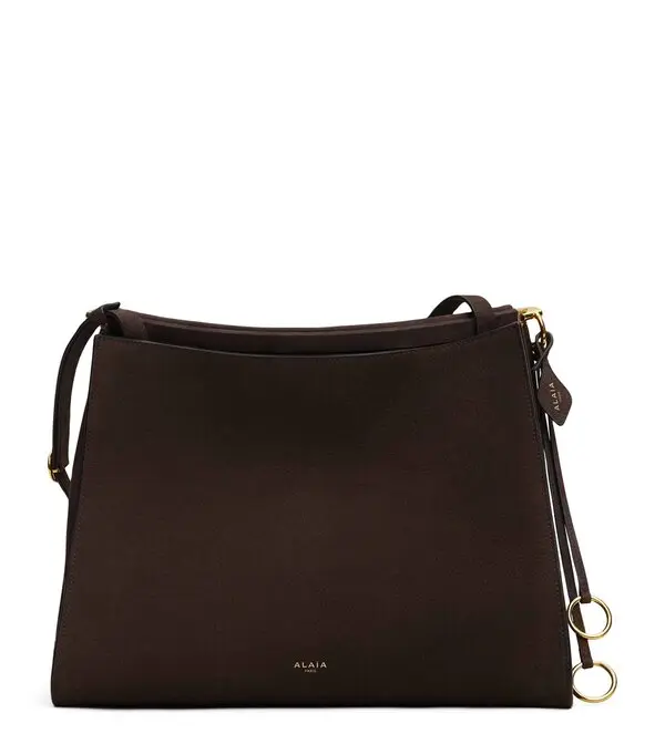 Alaïa Medium Le Click Square Nubuck Shoulder Bag - Brown