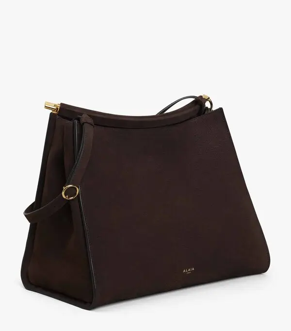 Alaïa Medium Le Click Square Nubuck Shoulder Bag - Brown