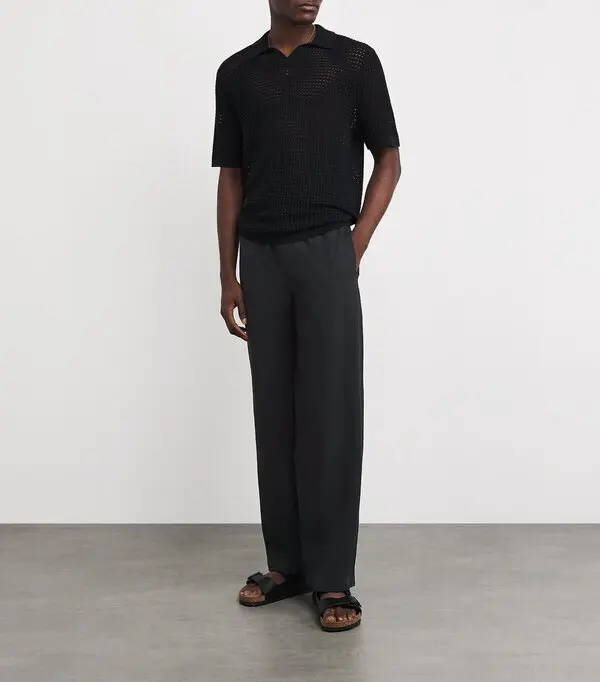 7 For All Mankind Lyocell-blend Elasticated Trousers - Black