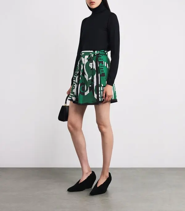 Max Mara Printed Silk Midi Skirt